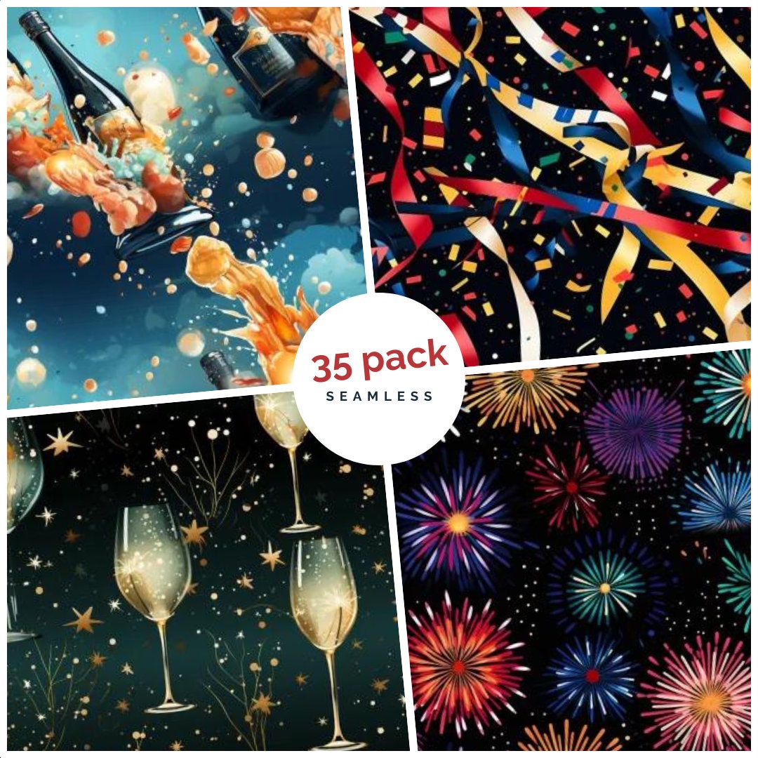 35 New Years Themed Seamless Patterns - Etsy