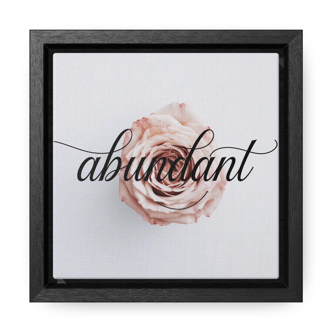 Square Frame Wall Art, Modern Rose 'abundant' Gallery Canvas Wrap ...
