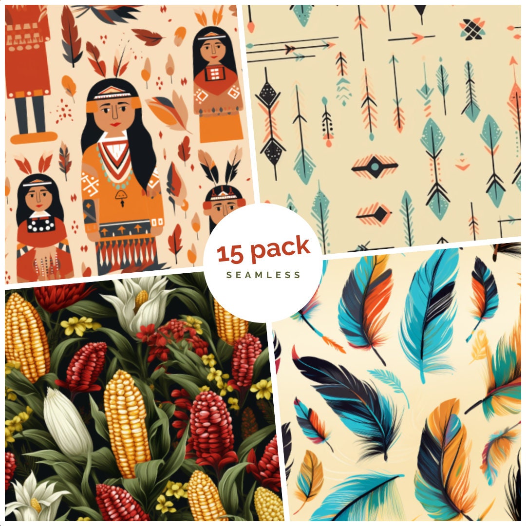 15 Native American Heritage Day Themed Seamless - Etsy