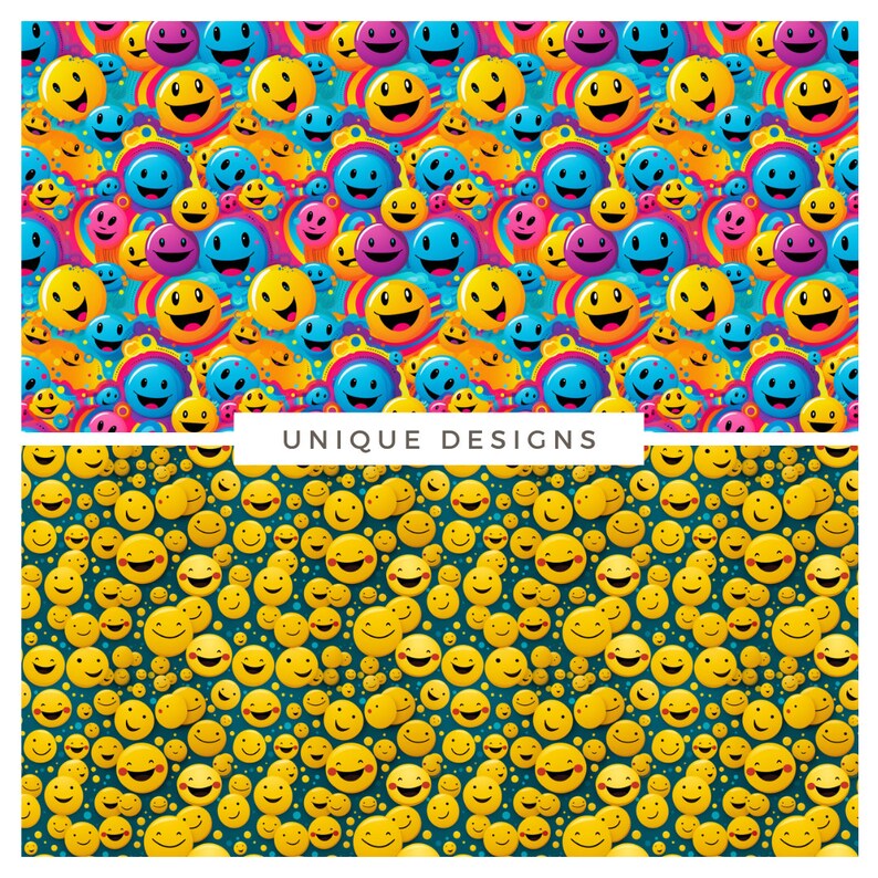 20 Smiley Face Themed Seamless Prints - Etsy