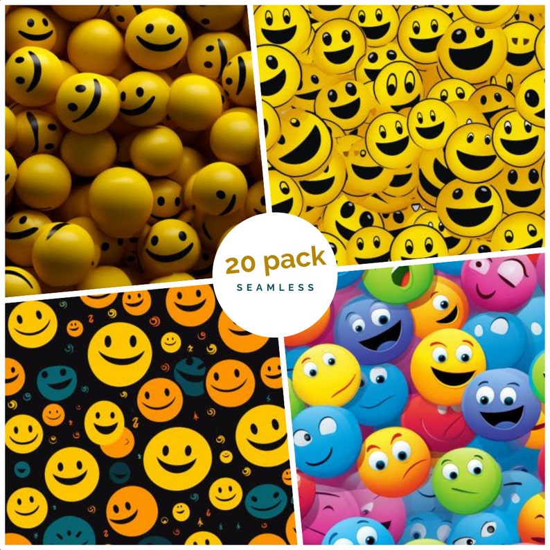 20 Smiley Face Themed Seamless Prints - Etsy