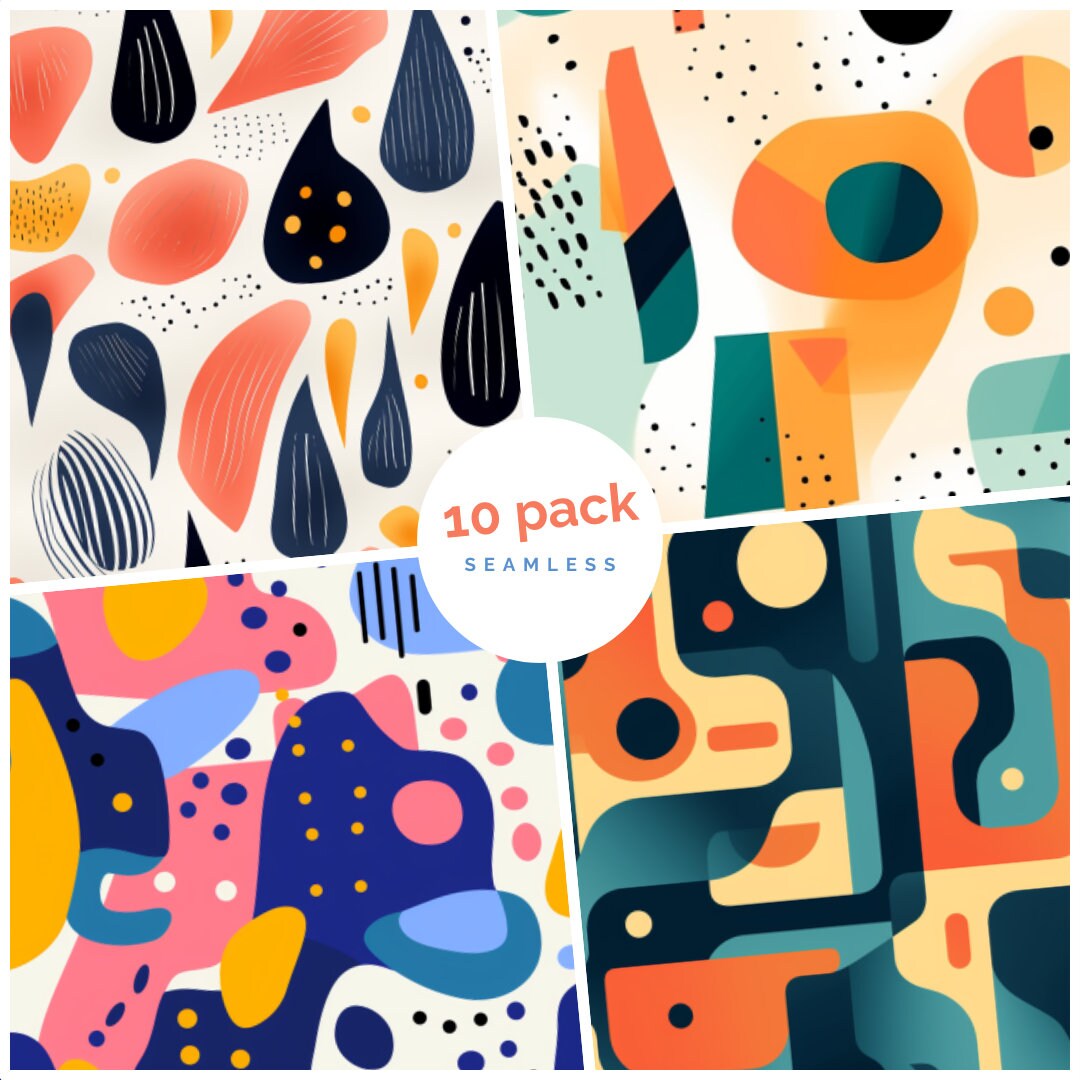 10 Abstract Seamless Patterns - Etsy