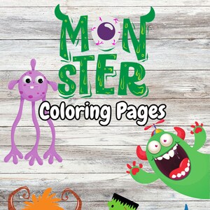 Digital Fun Monster Coloring Pages - Etsy