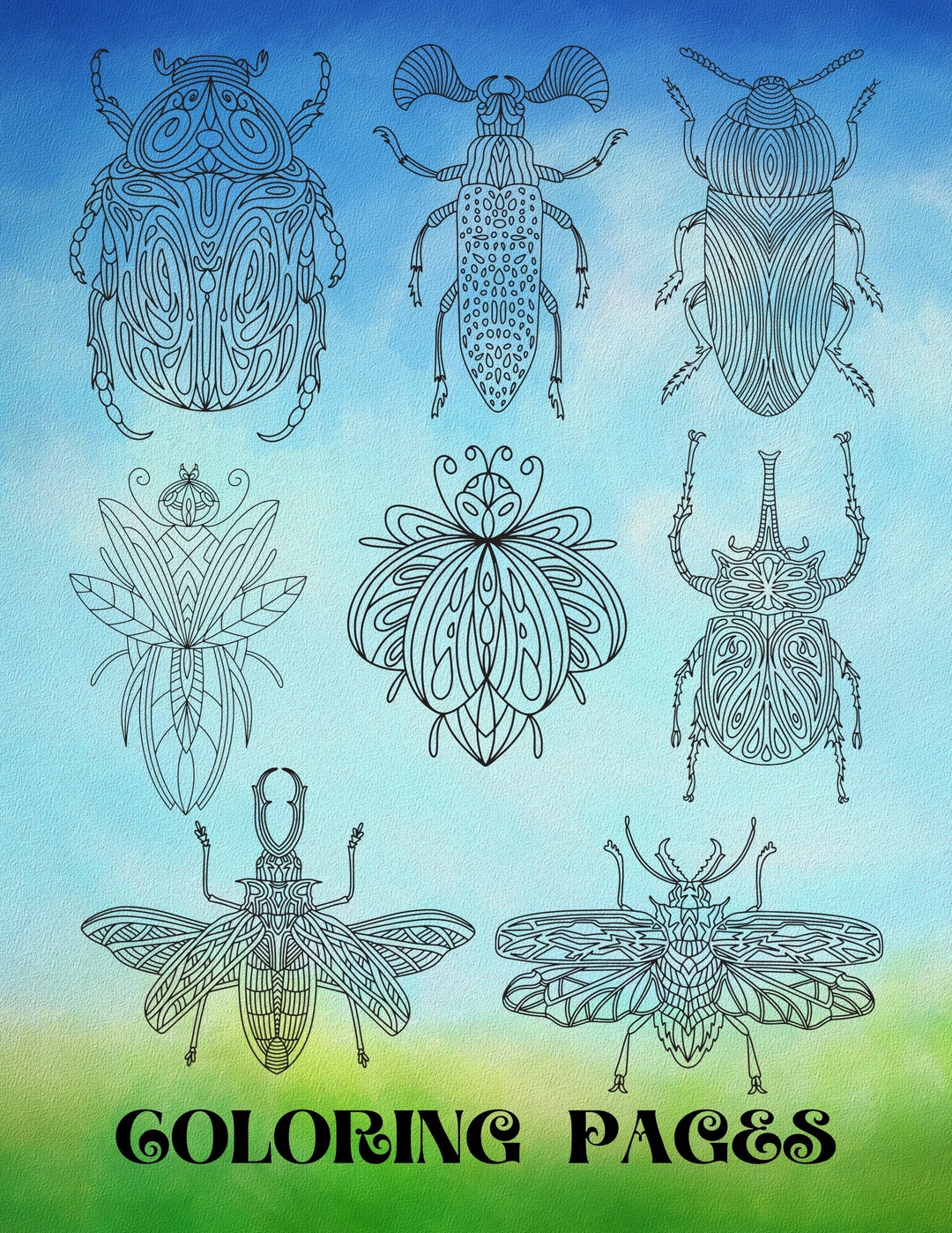 Digital Insect Coloring Pages - Educational and Fun Bug Art for Kids - Etsy