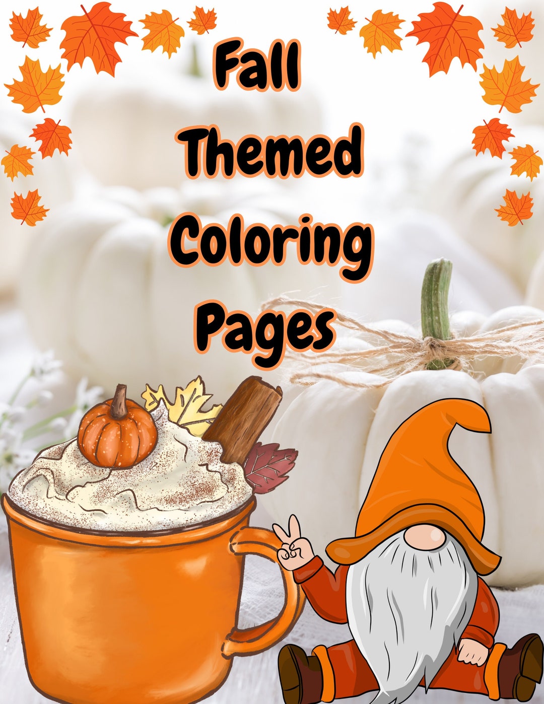 Digital Fall Themed Coloring Pages - Etsy