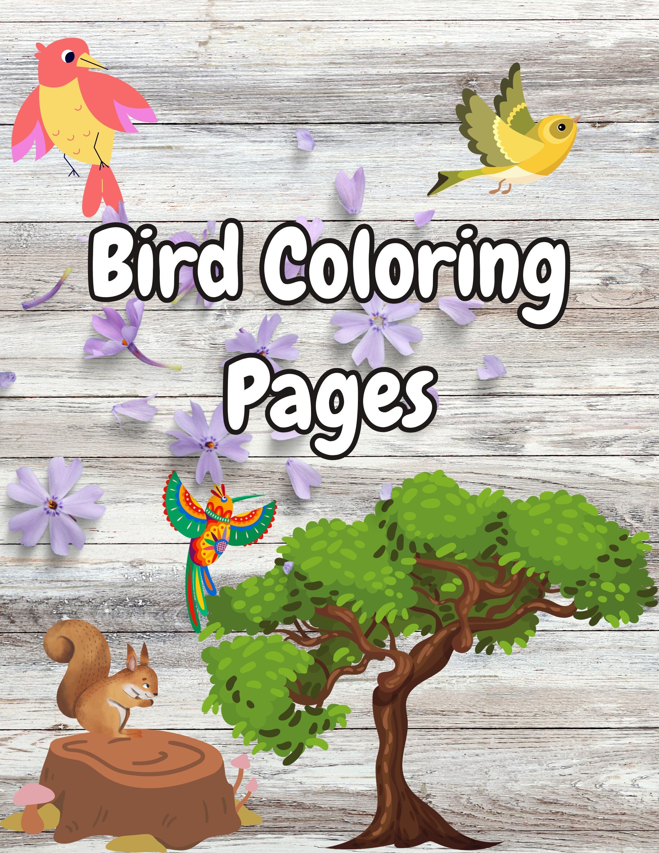 Digital Bird Themed Coloring Pages - Etsy