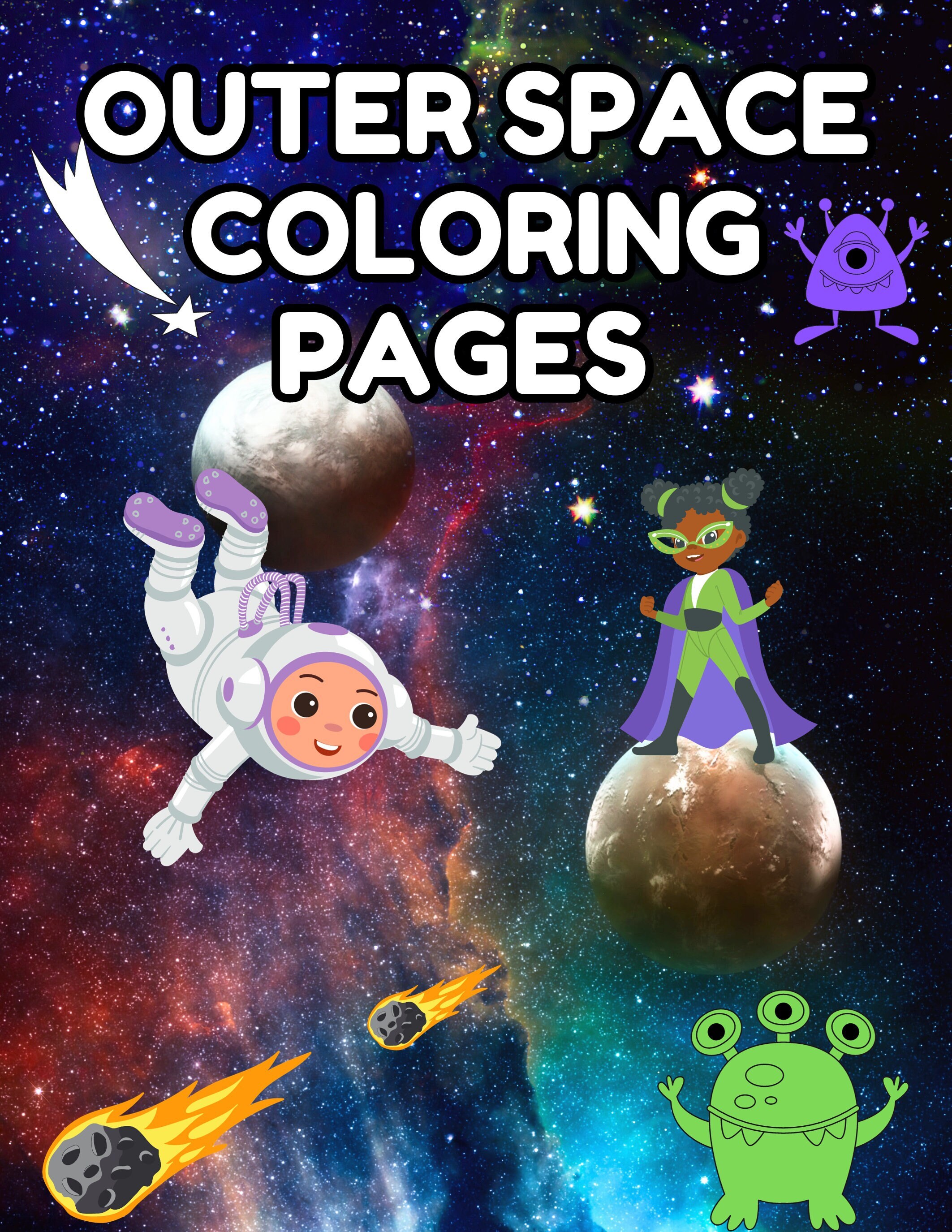 Digital Outerspace Coloring Pages for Kids - Aliens Astronauts & More ...