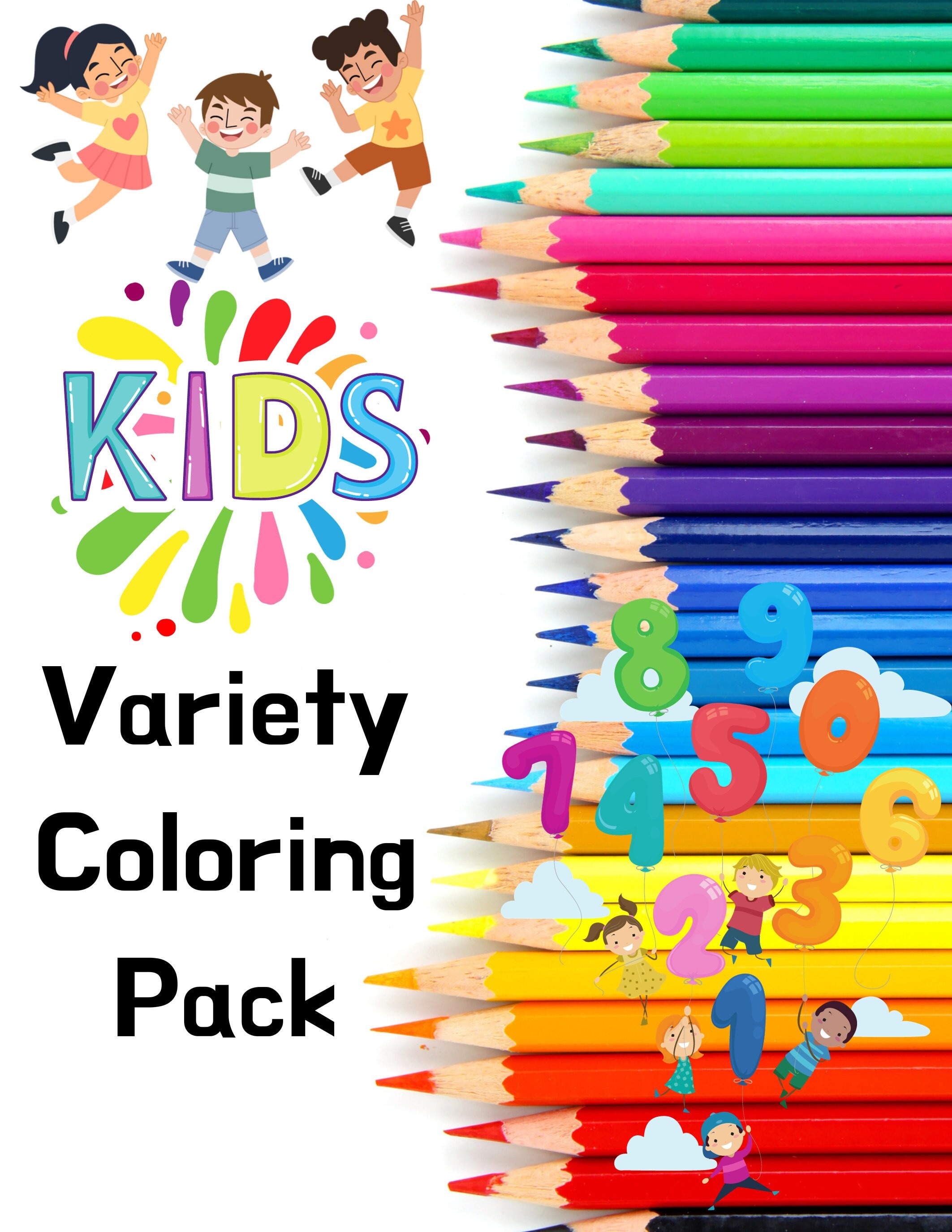 Digital Coloring Pages for Kids Variety Coloring Pack - Etsy