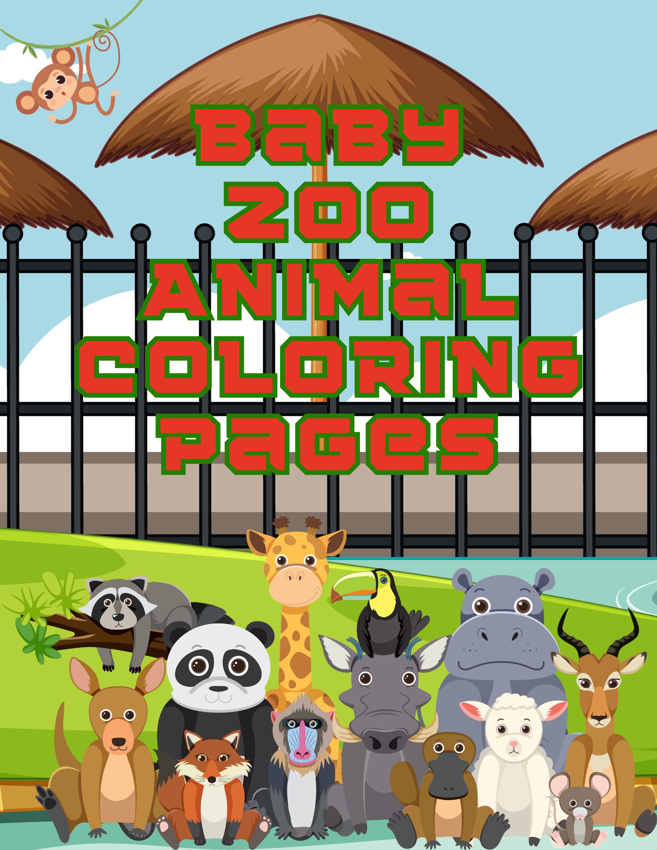 Digital Zoo Animal Coloring Pages for Kids - Adorable & Cute - Etsy