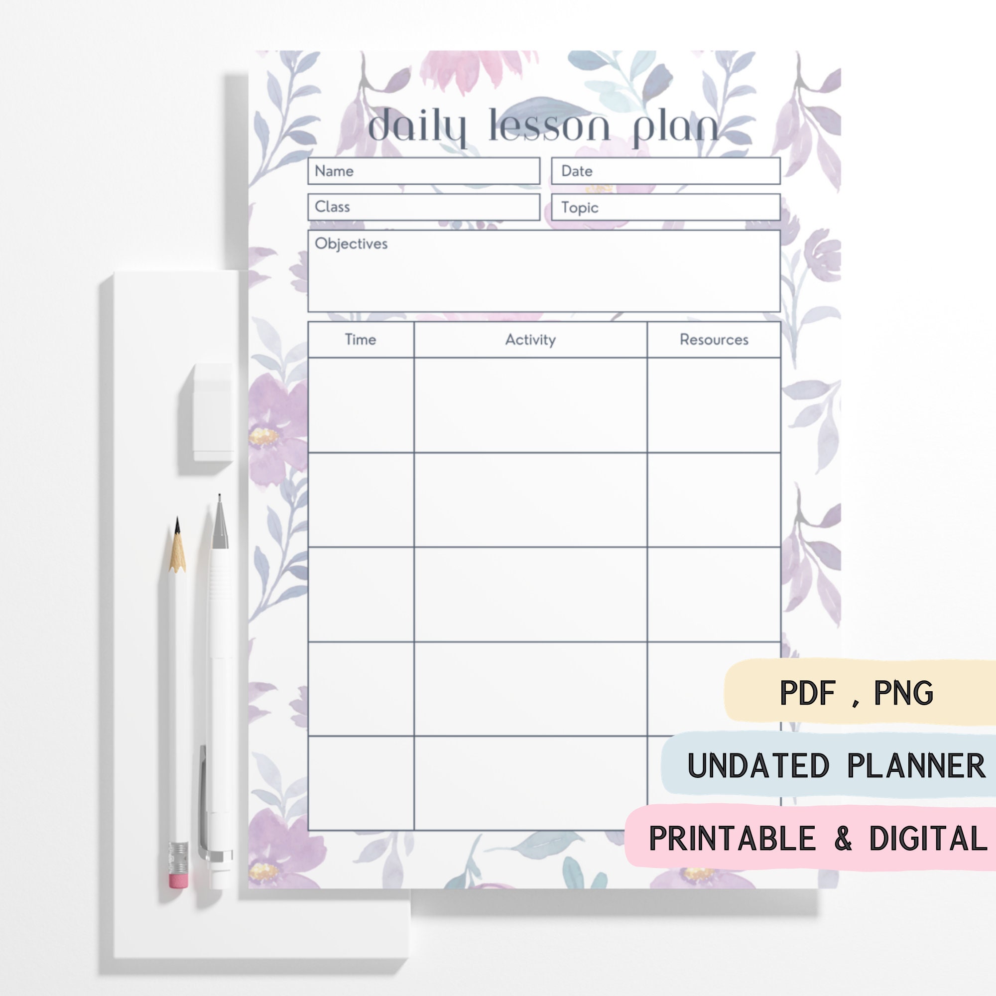 Lesson Plan Template Digital Teacher Planner 2023-2024 UNDATED ...