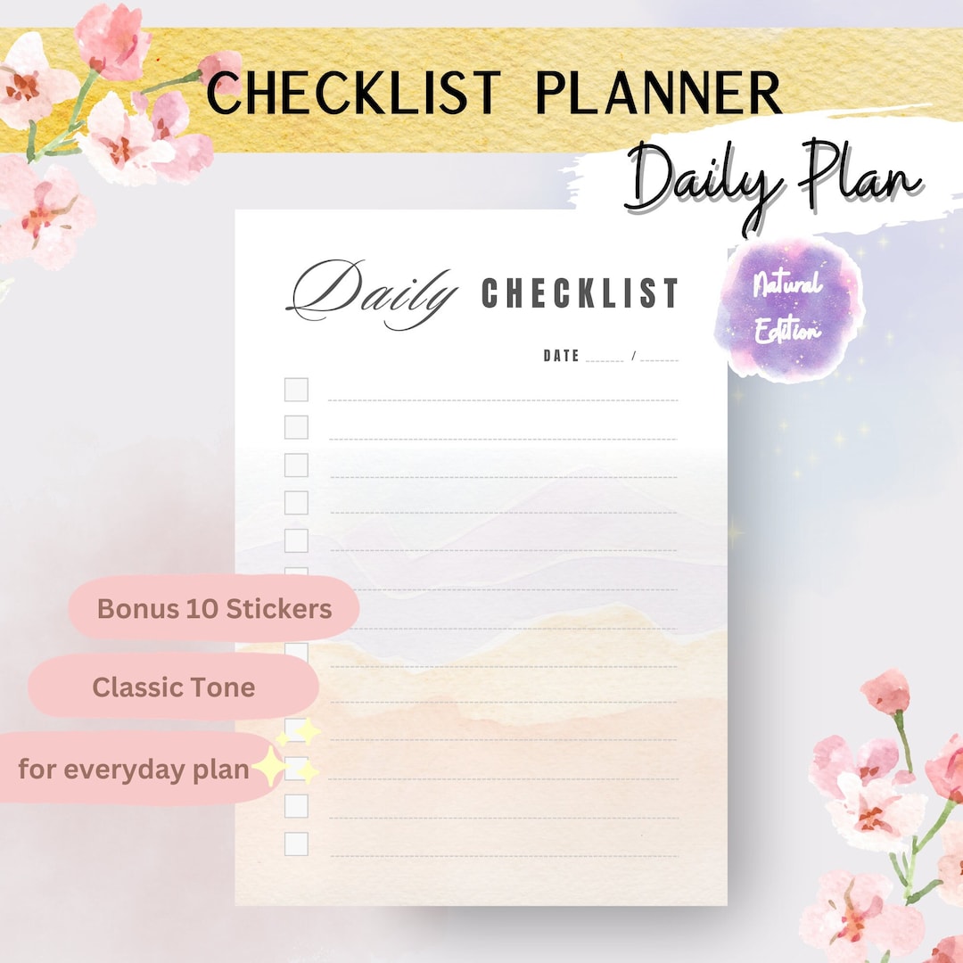 Checklist Planner | Daily Checklist | Goodnote Planner | iPad Planner ...