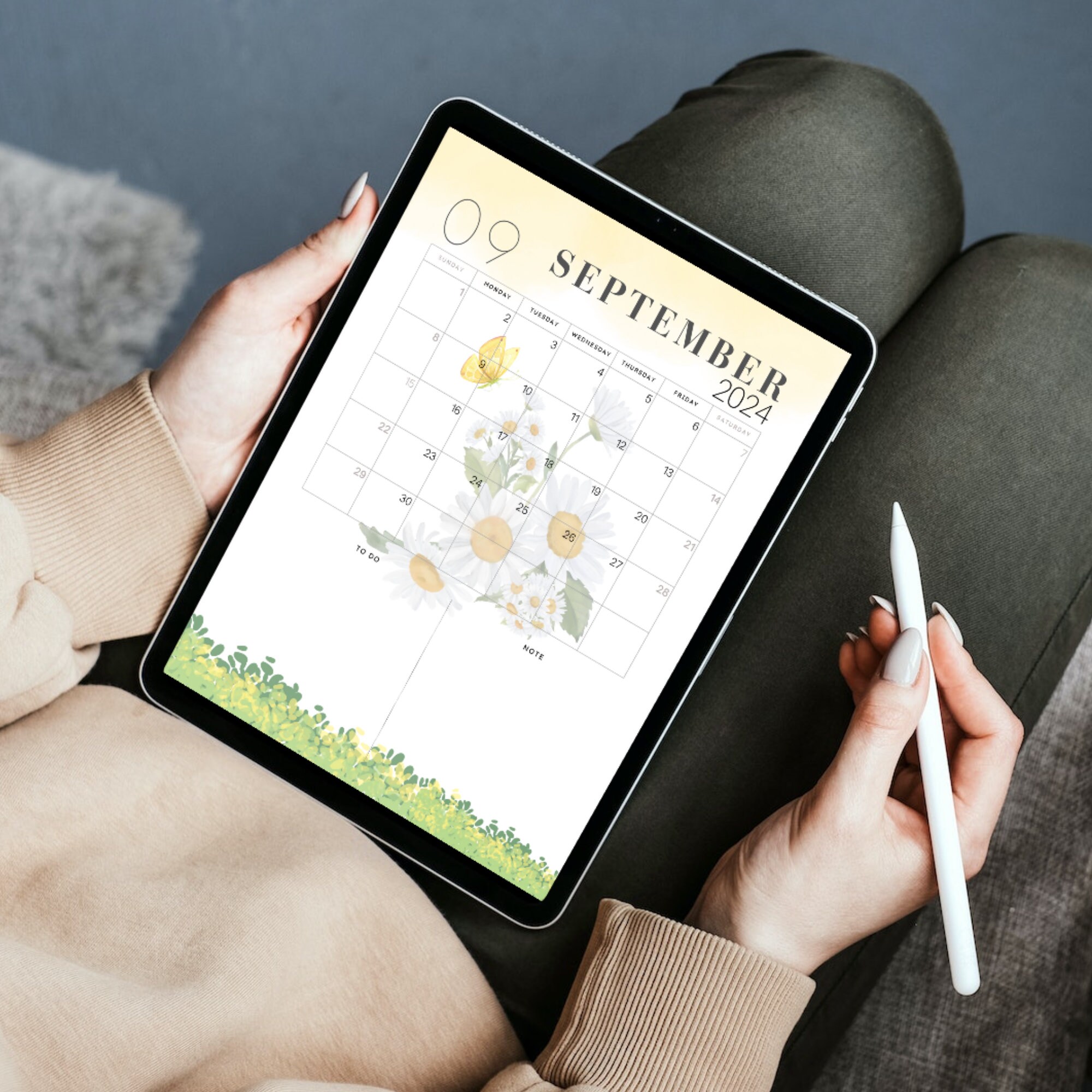 Printable Calendar 2024 Monthly Digital Planner 2024 - Etsy