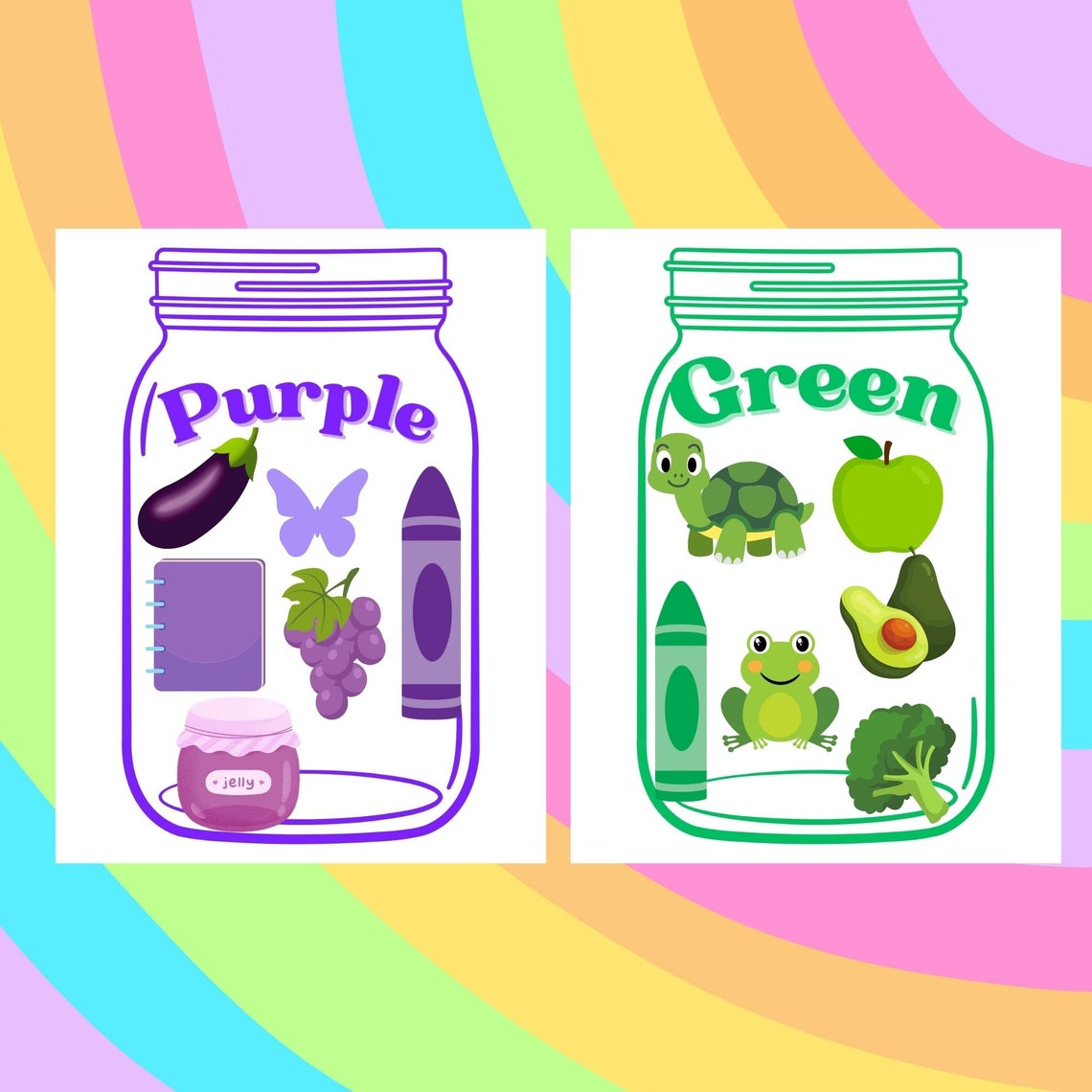 Color Matching Worksheets, Sorting Colors in Jars, Color Sorting Velcro ...