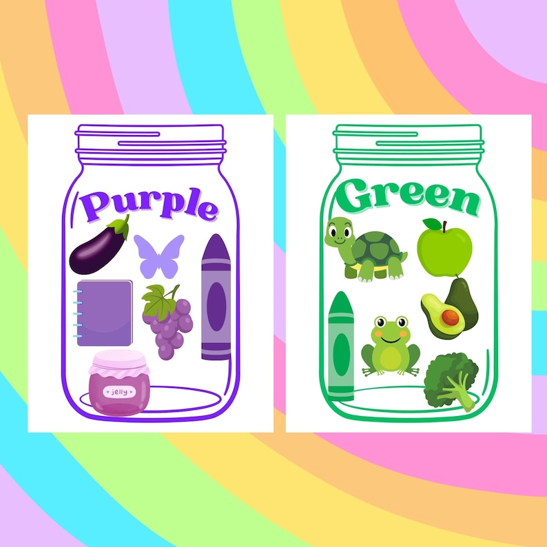 Color Matching Worksheets, Sorting Colors in Jars, Color Sorting Velcro ...