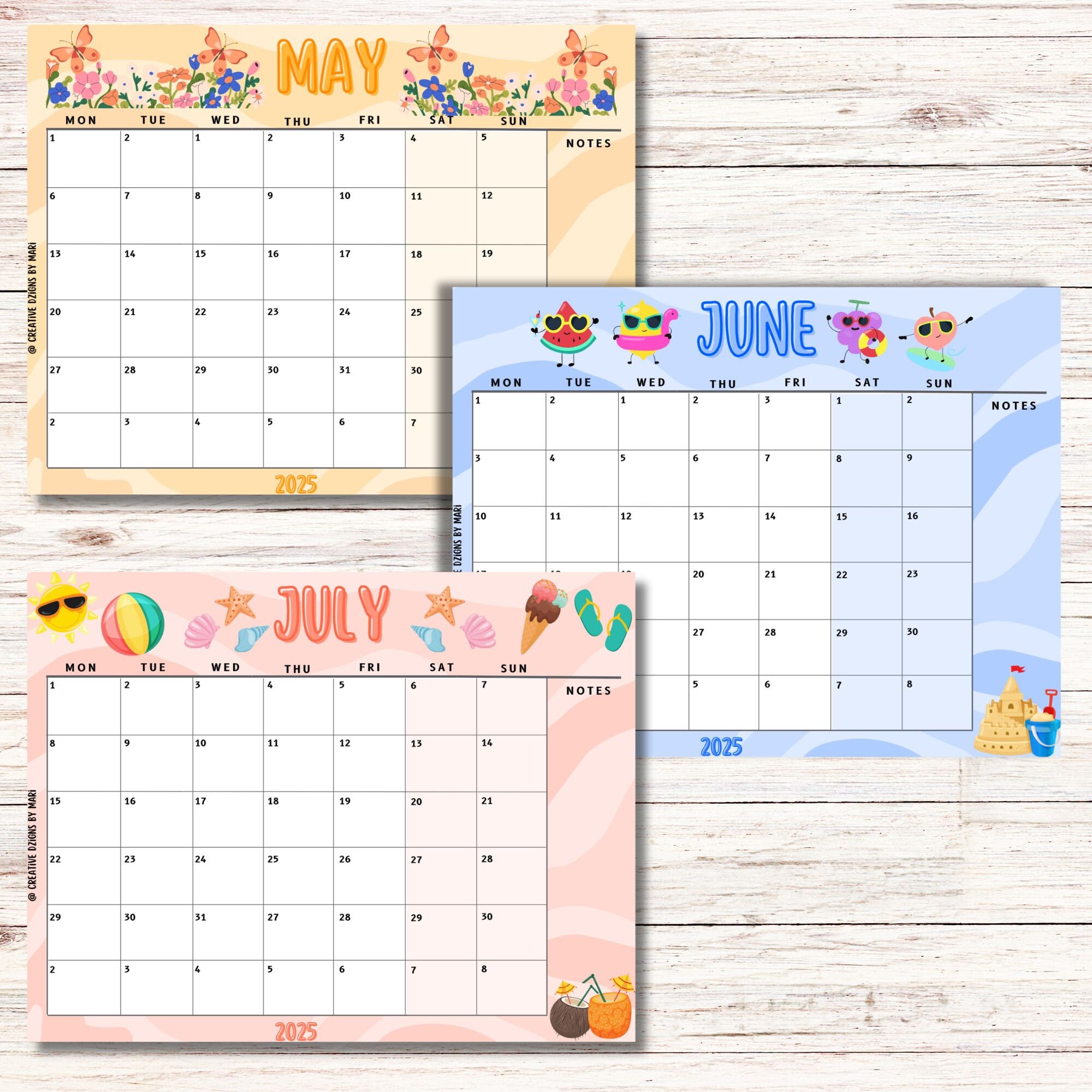 Monthly Planner Printable 2024-2025, Printable Calendars, Printable ...