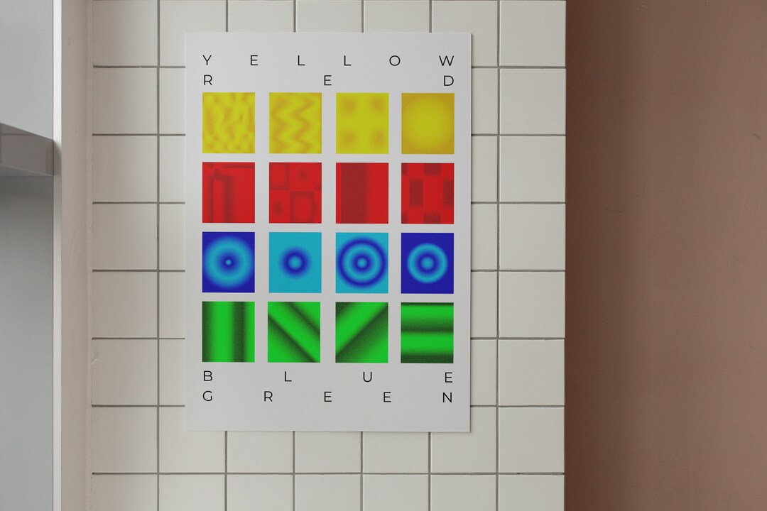 Primary Colors Poster | Modern Abstract Art | Gradient | Contemporary ...