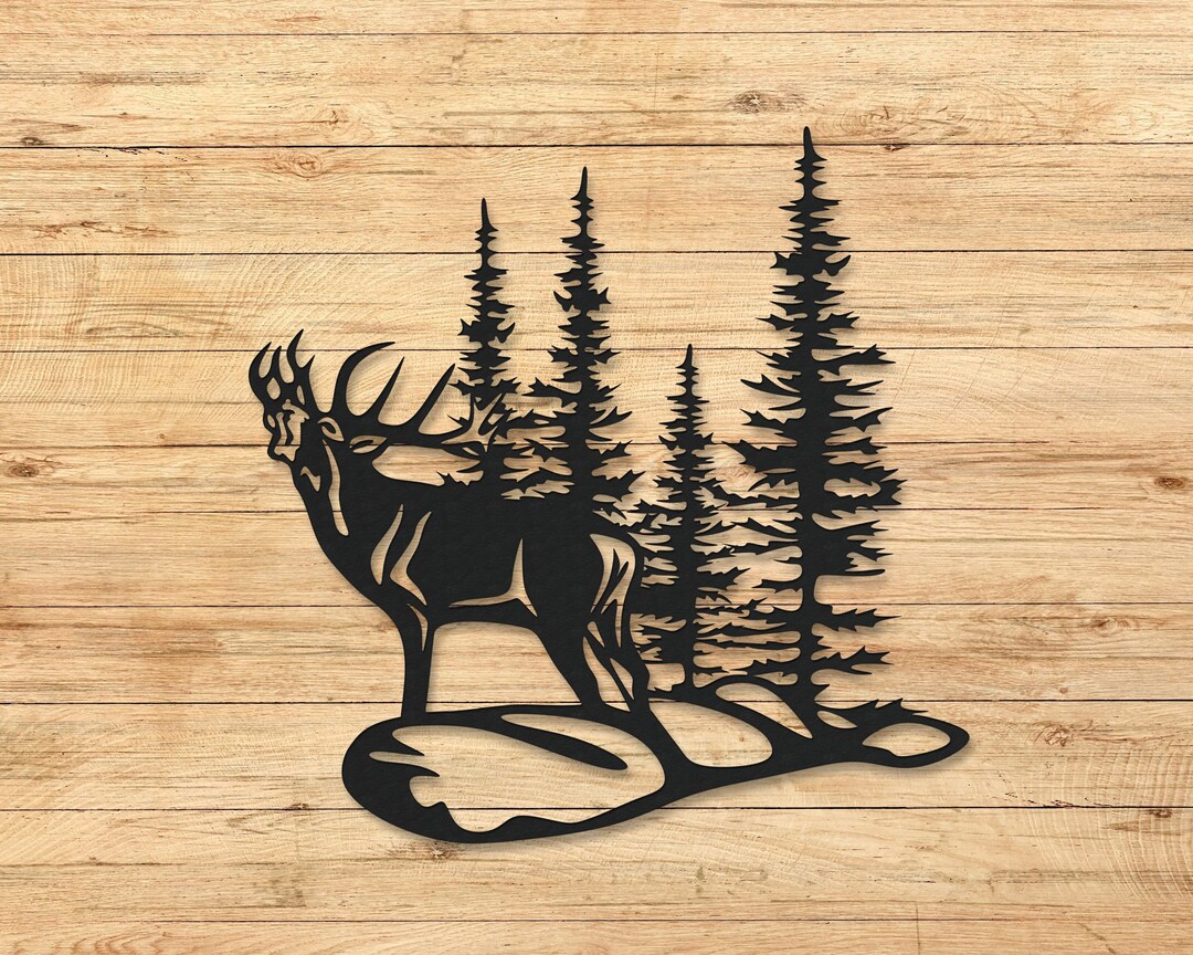 Metal Wildlife Sign Deer Rustic Cabin Decor Perfect for Outdoor ...