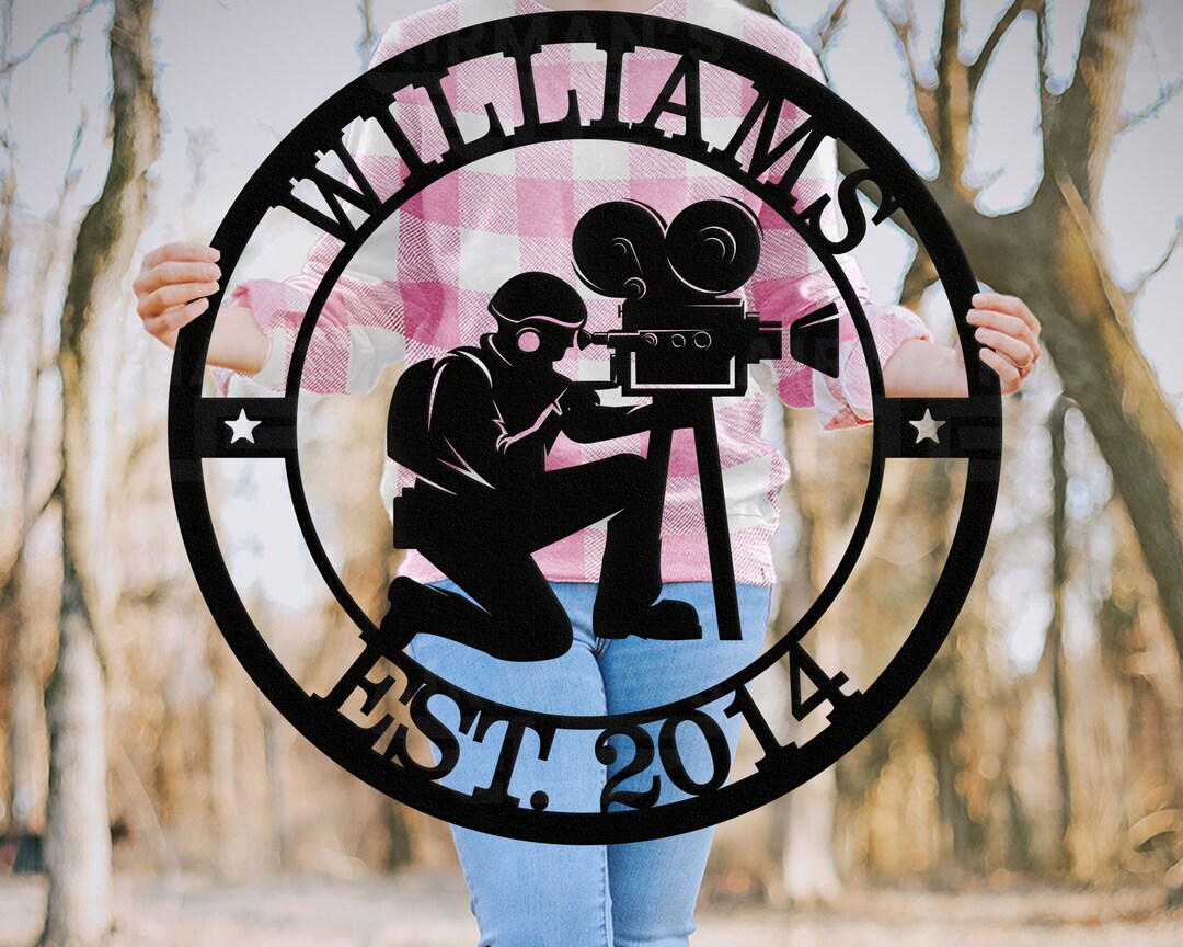 Custom Cameraman Metal Wall Art Personalized Film Enthusiast Decor ...