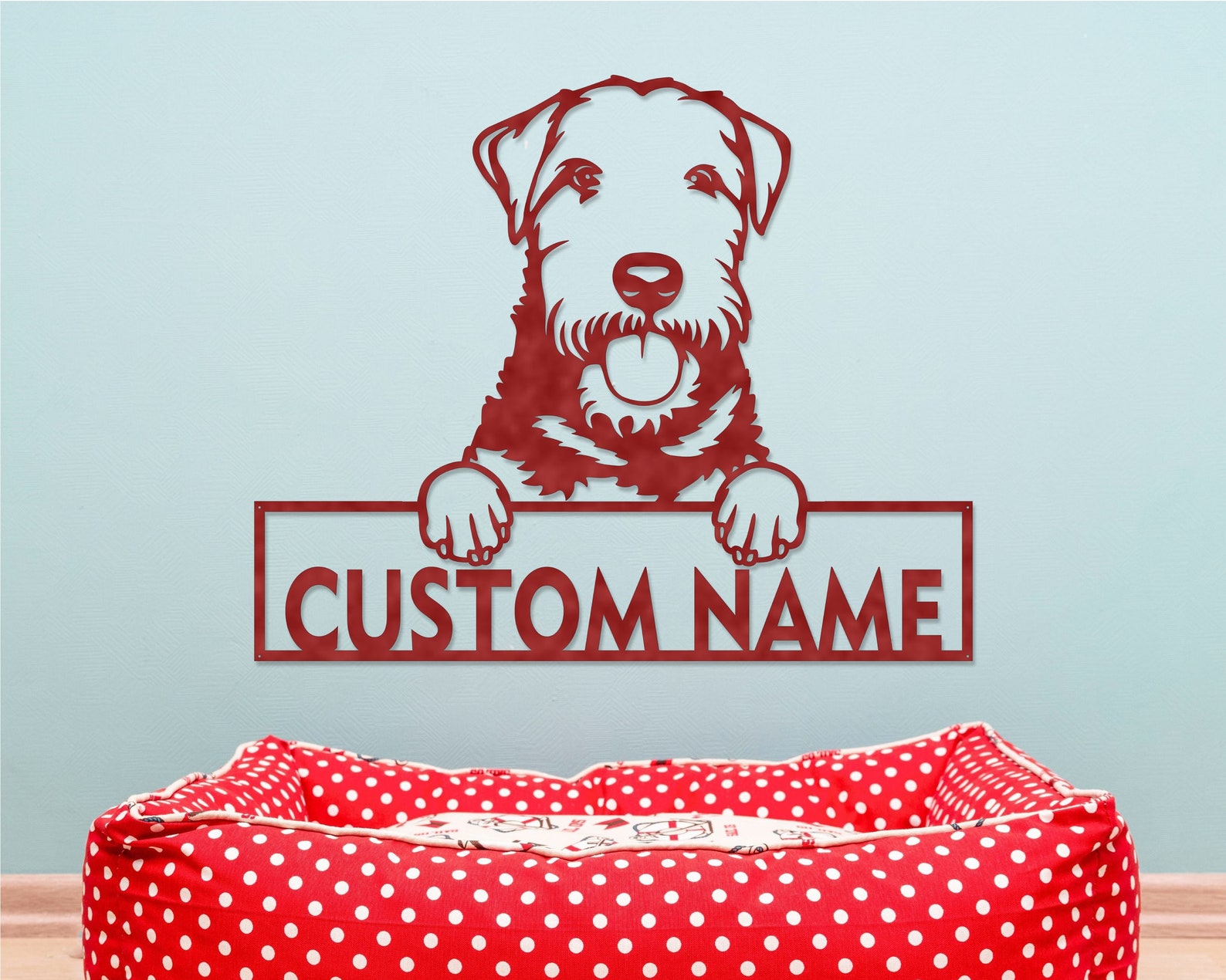 Welsh Terrier Metal Wall Art Custom Welshie Dog Name Sign Personalized ...