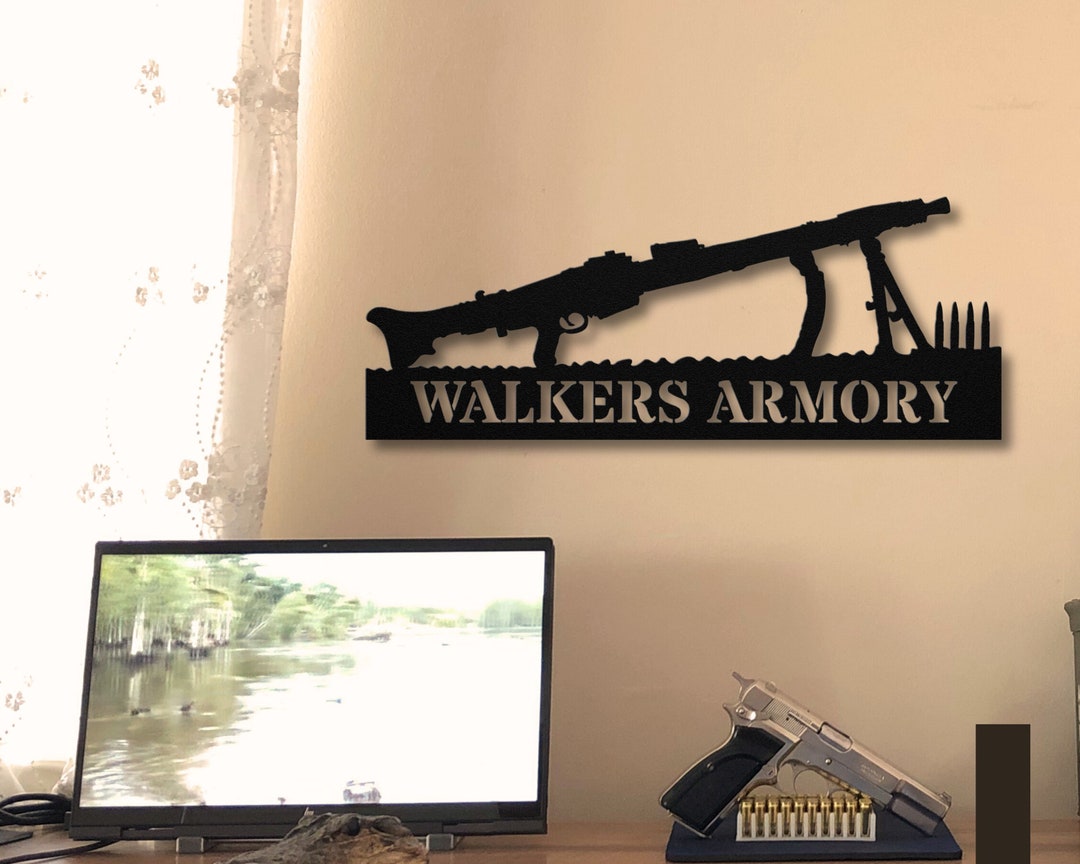 42 Gun Sign, Gun Shop Metal Wall Art, Armory Decor, Firearm Mancave ...