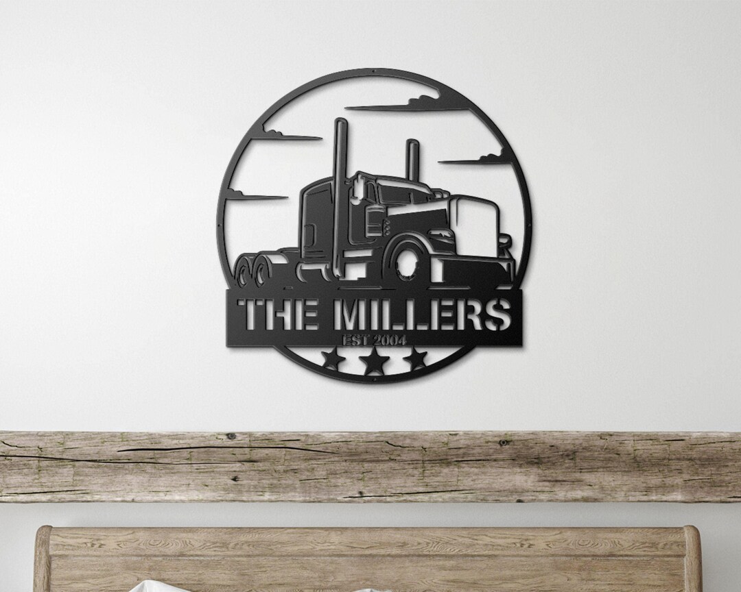 Big Rig Metal Sign Custom Trucking Company Gift Unique Diesel Decor for ...