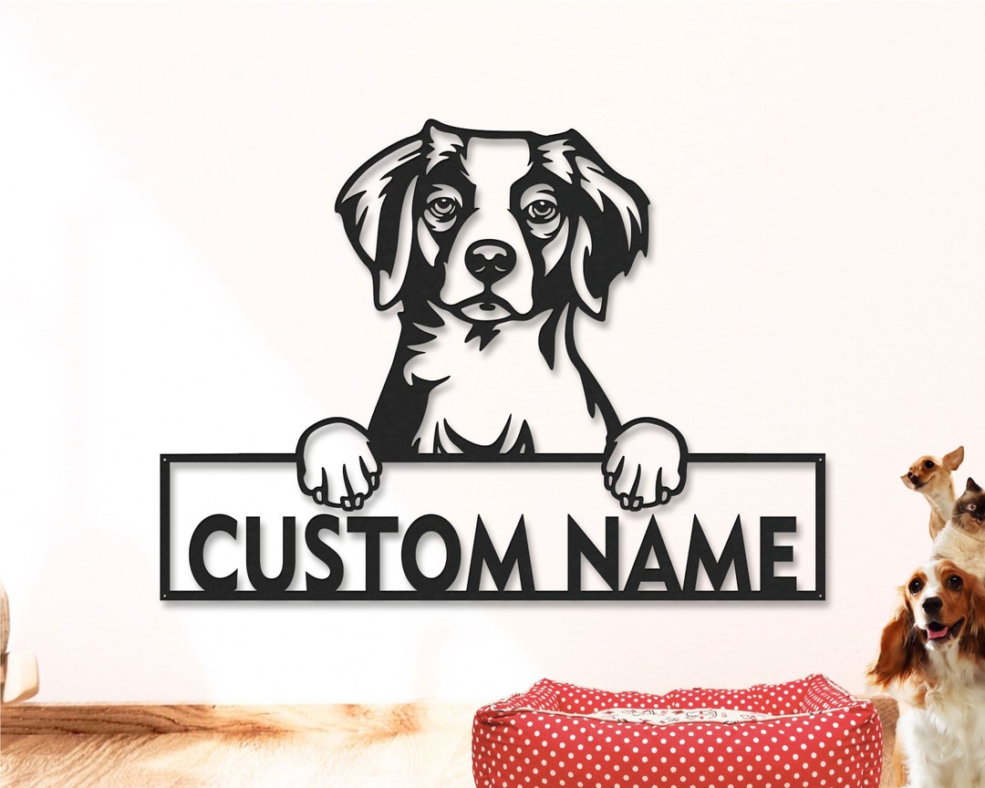 Brittany Metal Wall Art Custom Britt Dog Name Sign Personalized ...