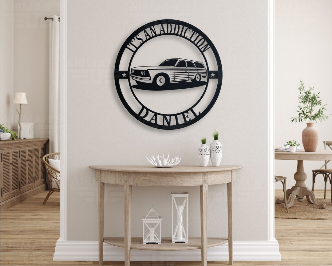 Vintage Station Wagon Metal Wall Art Custom Classic Car Decor Metal ...