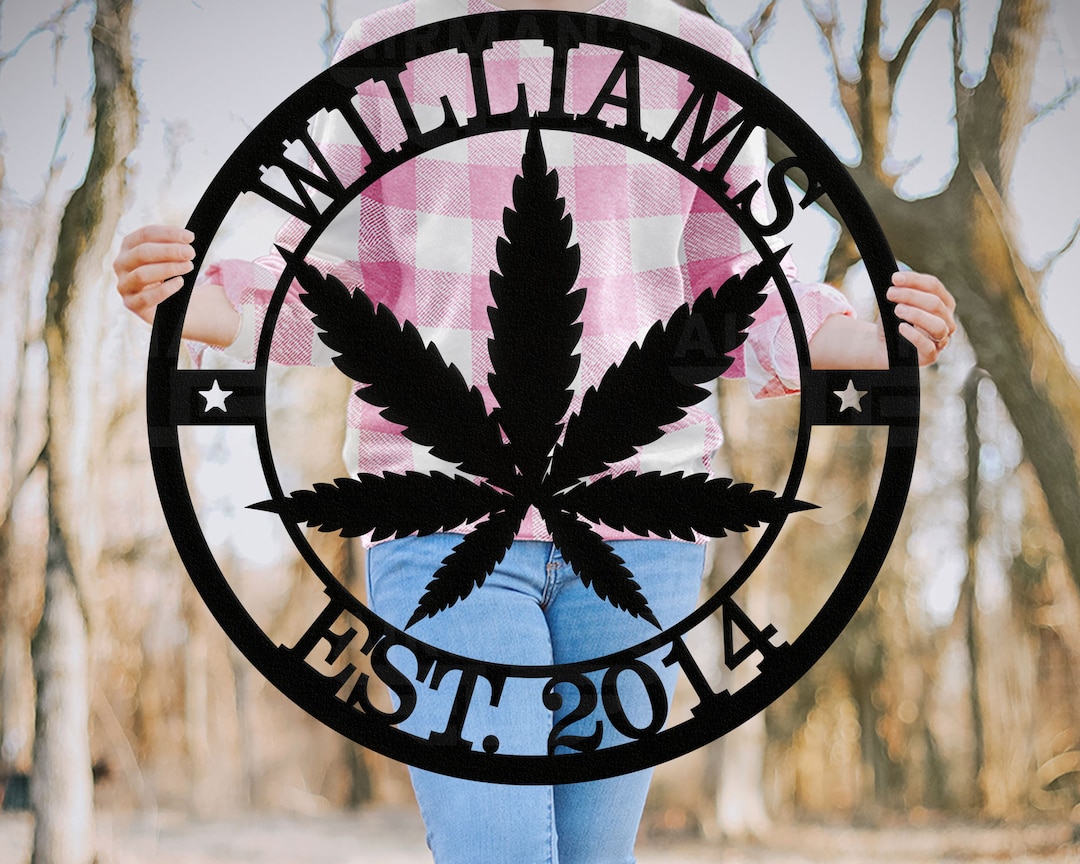 Personalized Cannabis Leaf Metal Art Custom Marijuana Decor - Etsy