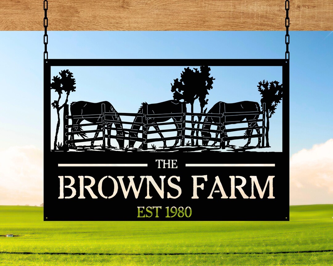 Custom Horse Ranch Metal Sign, Horse Ranch Sign, Personalized Horse ...