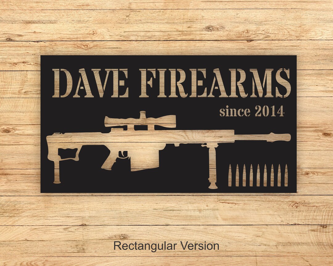 Baret Gun Decor, Custom Gun Shop Sign, Armory Gift, Metal Firearm Owner ...