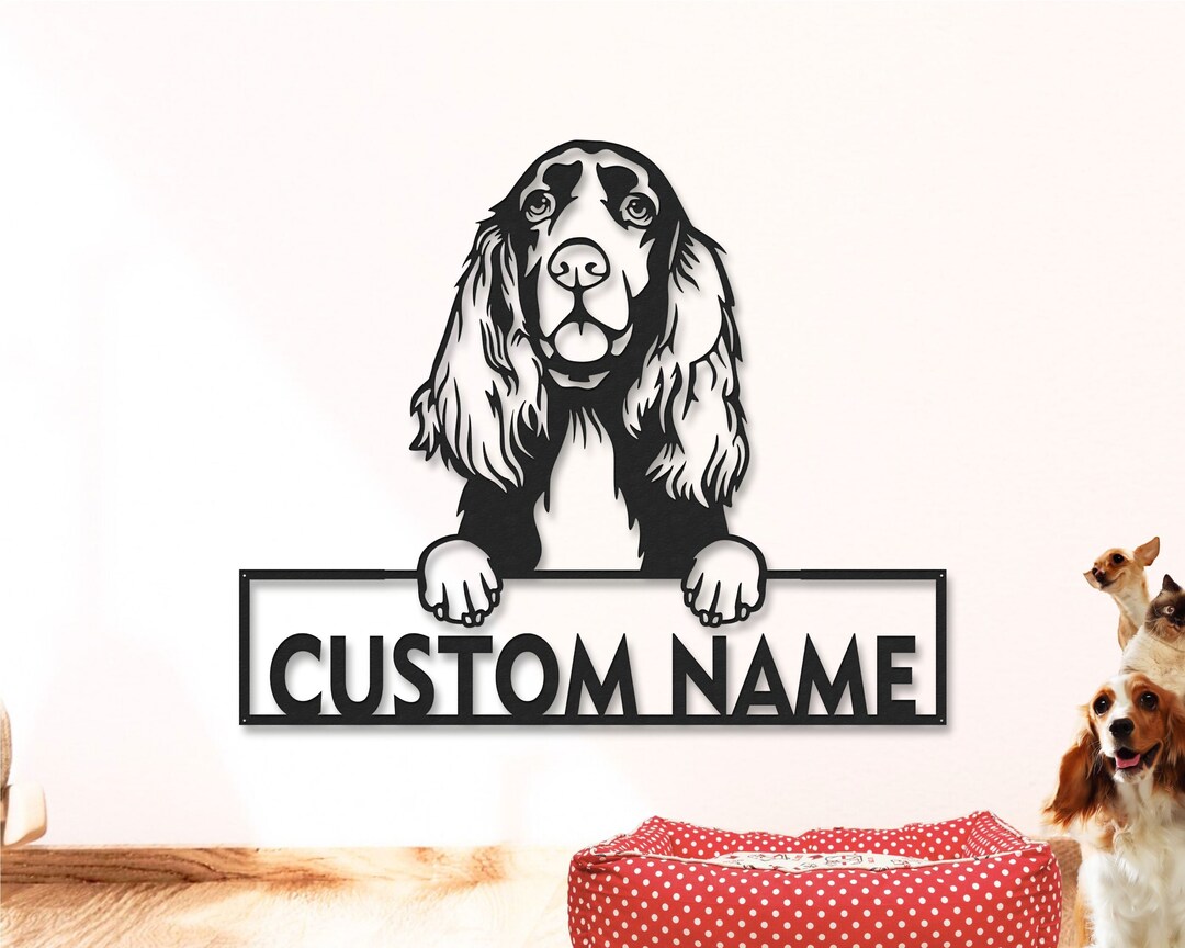 Field Spaniel Metal Wall Art Custom Field Dog Name Sign Personalized ...