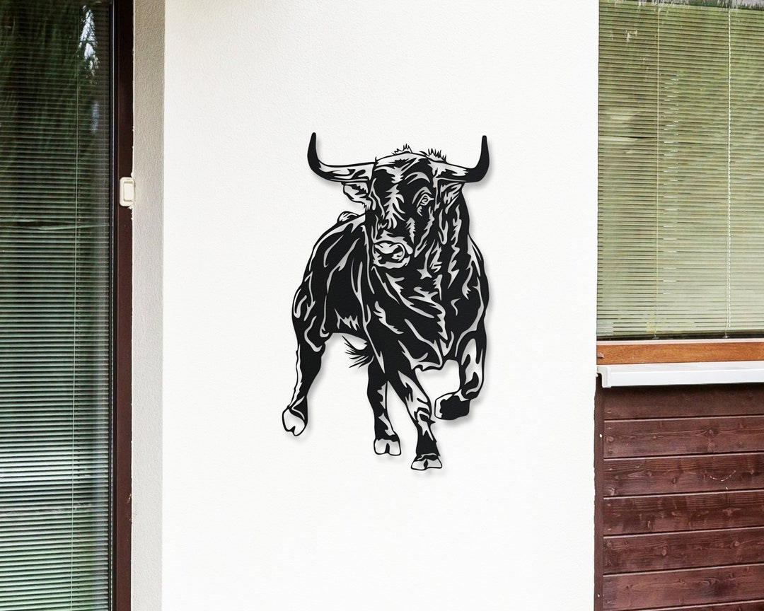 Metal Bull Ranch Oval Sign Bull Wall Art Rustic Bull Decor Perfect Gift ...