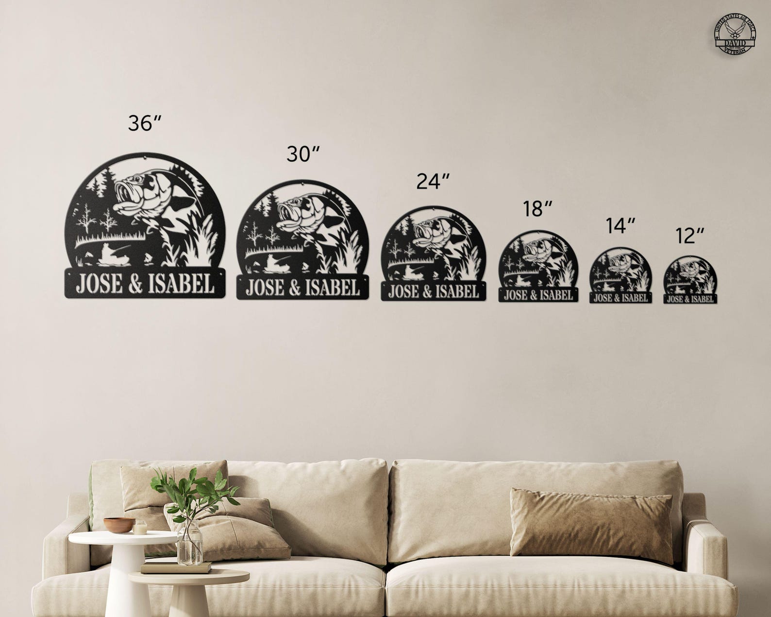 Custom USAF Metal Yard Sign With Personalized Name and Logo Air Force ...