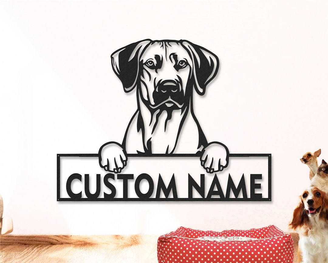 Rhodesian Ridgeback Metal Wall Art Custom Ridgeback Dog Name Sign ...