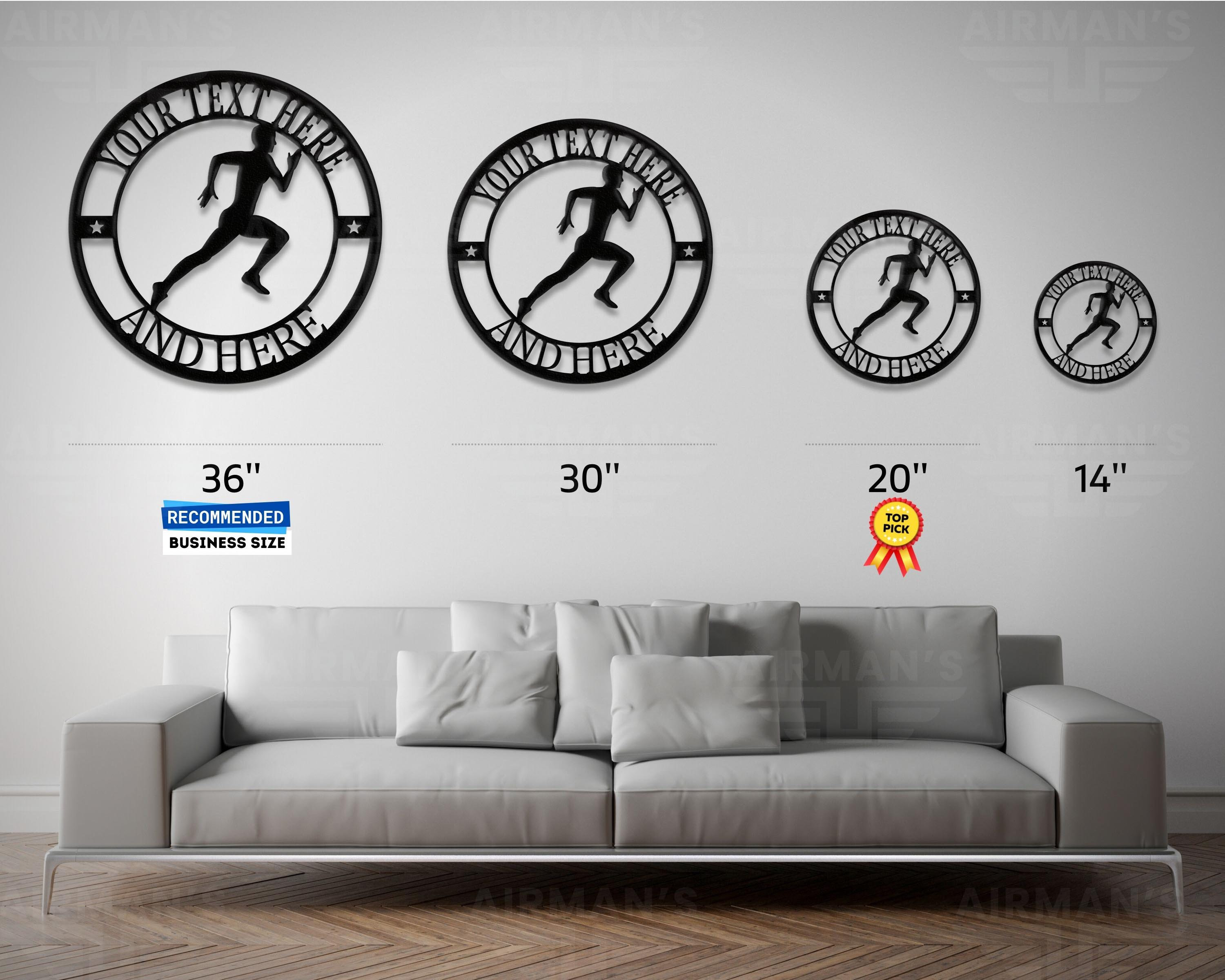 Personalized Runner Man LED Sign, Metal Wall Art Decor, Neon Running ...