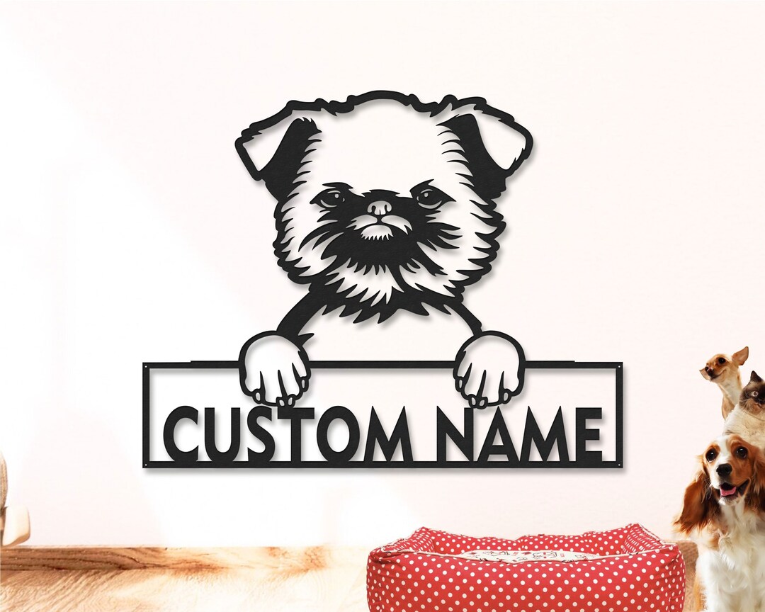 Brussels Griffon Metal Wall Art Custom Griff Dog Name Sign Personalized ...