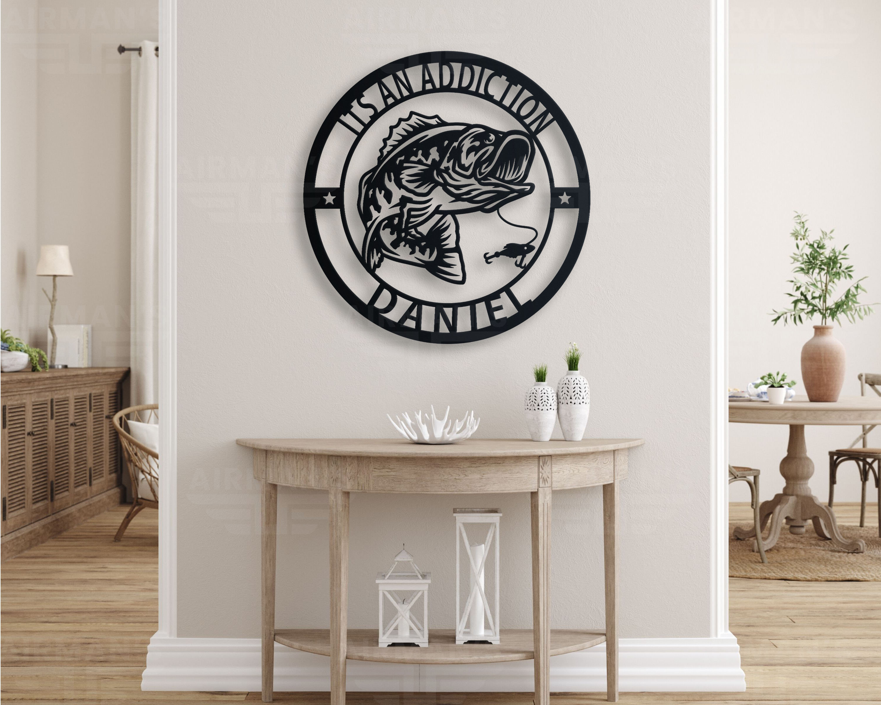 Custom Largemouth Bass Metal Art Personalized Angler's Fishing Wall ...