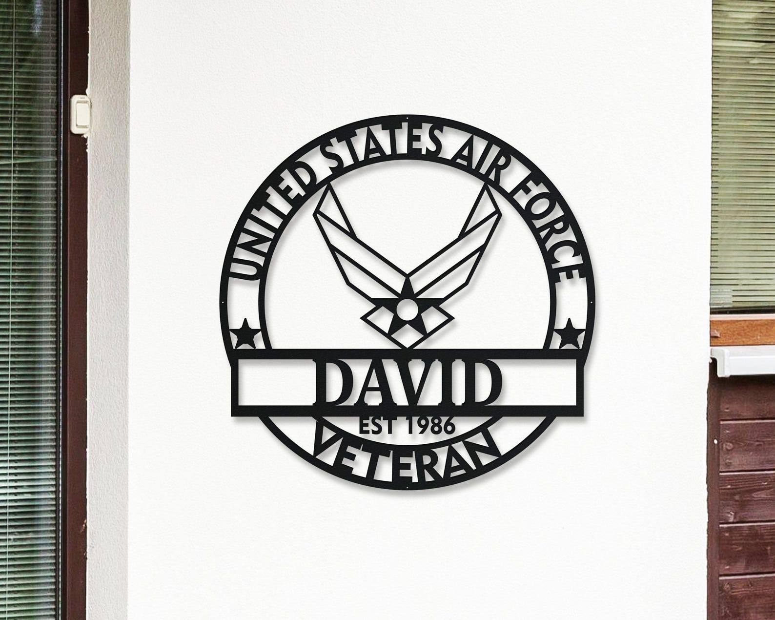 Custom USAF Metal Yard Sign With Personalized Name and Logo Air Force ...