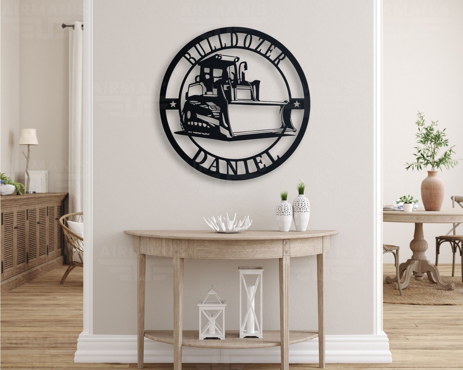 Custom Construction Decor Personalized Metal Bulldozer Wall Art for ...
