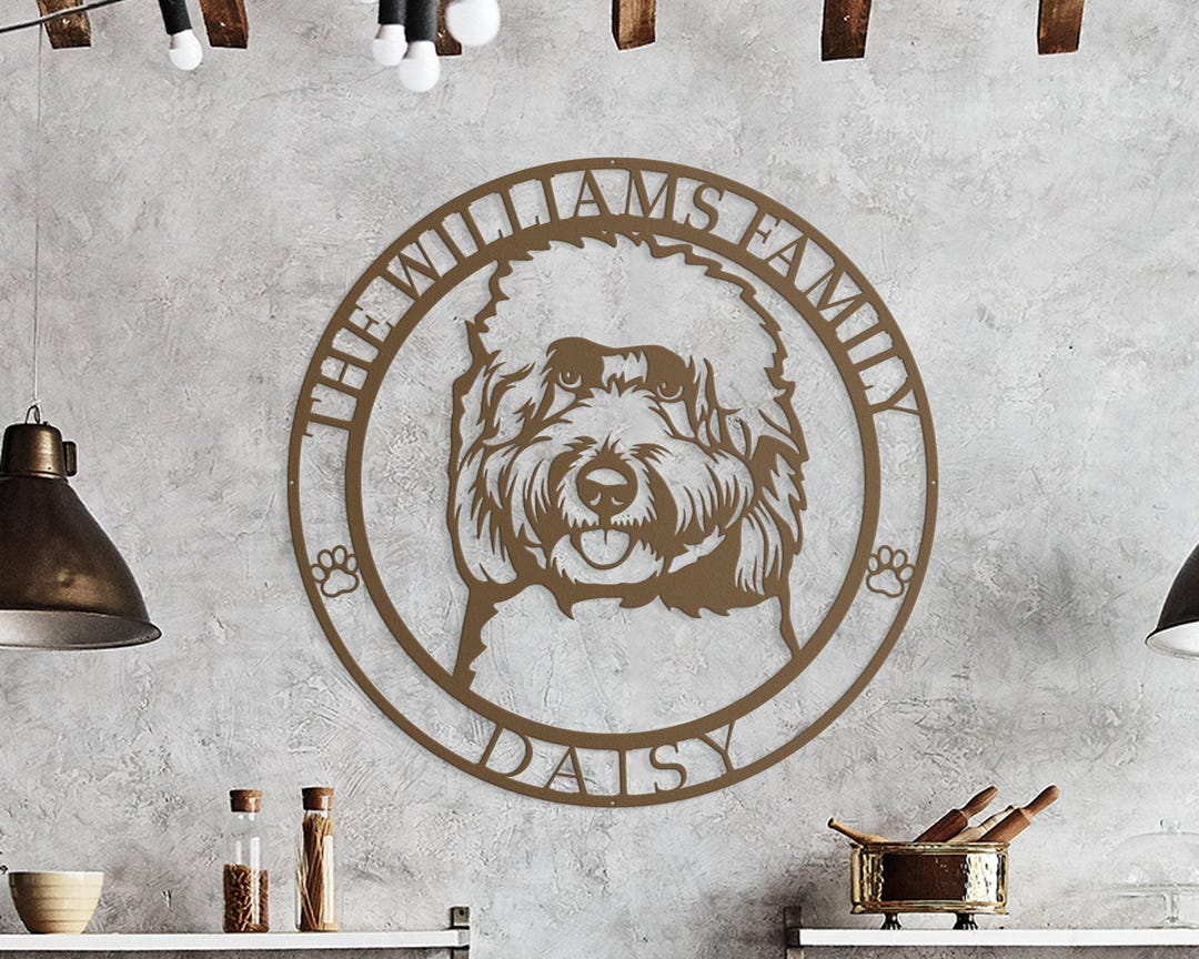 Goldendoodle Name Sign Custom Dog House Decor Personalized Family ...