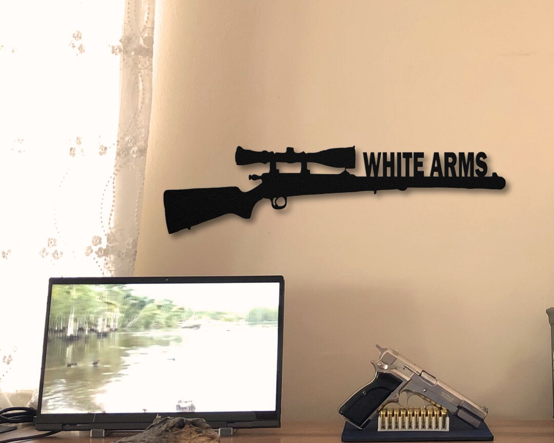 Hunting Gun Sign, Gun Shop Metal Wall Art, Armory Decor, Firearm ...