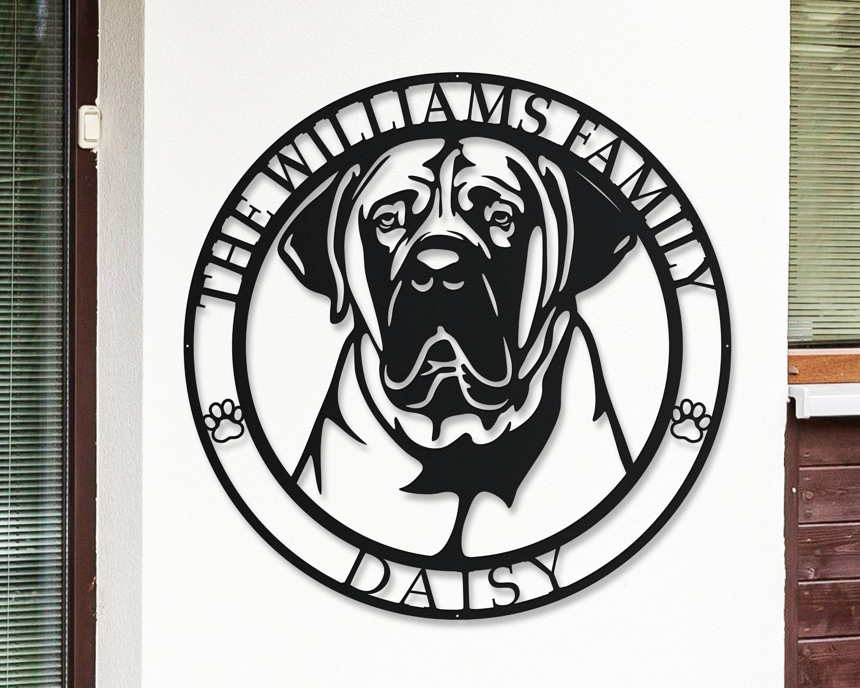 Custom Boerboel Metal Name Sign Dog House Decor Family Welcome Sign ...