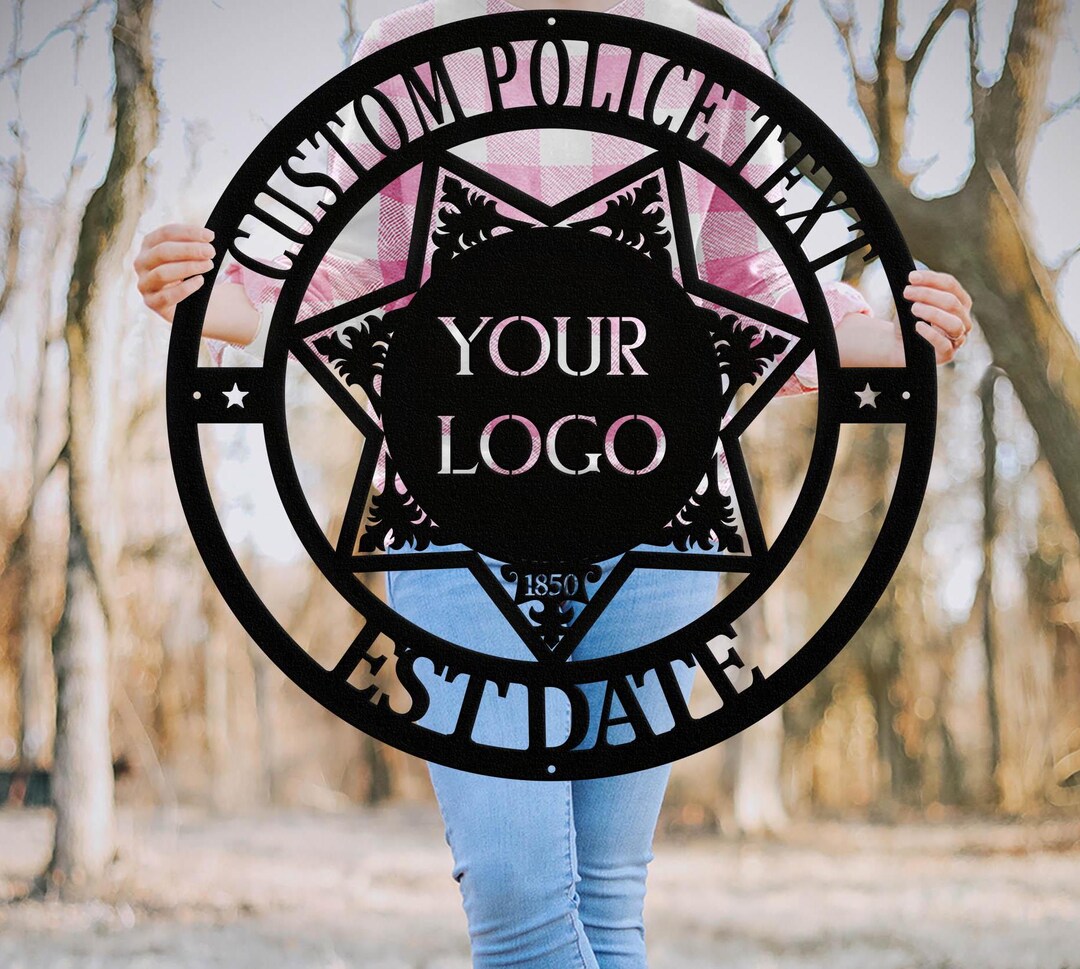 Custom Police Department Sign, Police Dept Sign, Police Dept EST Date ...