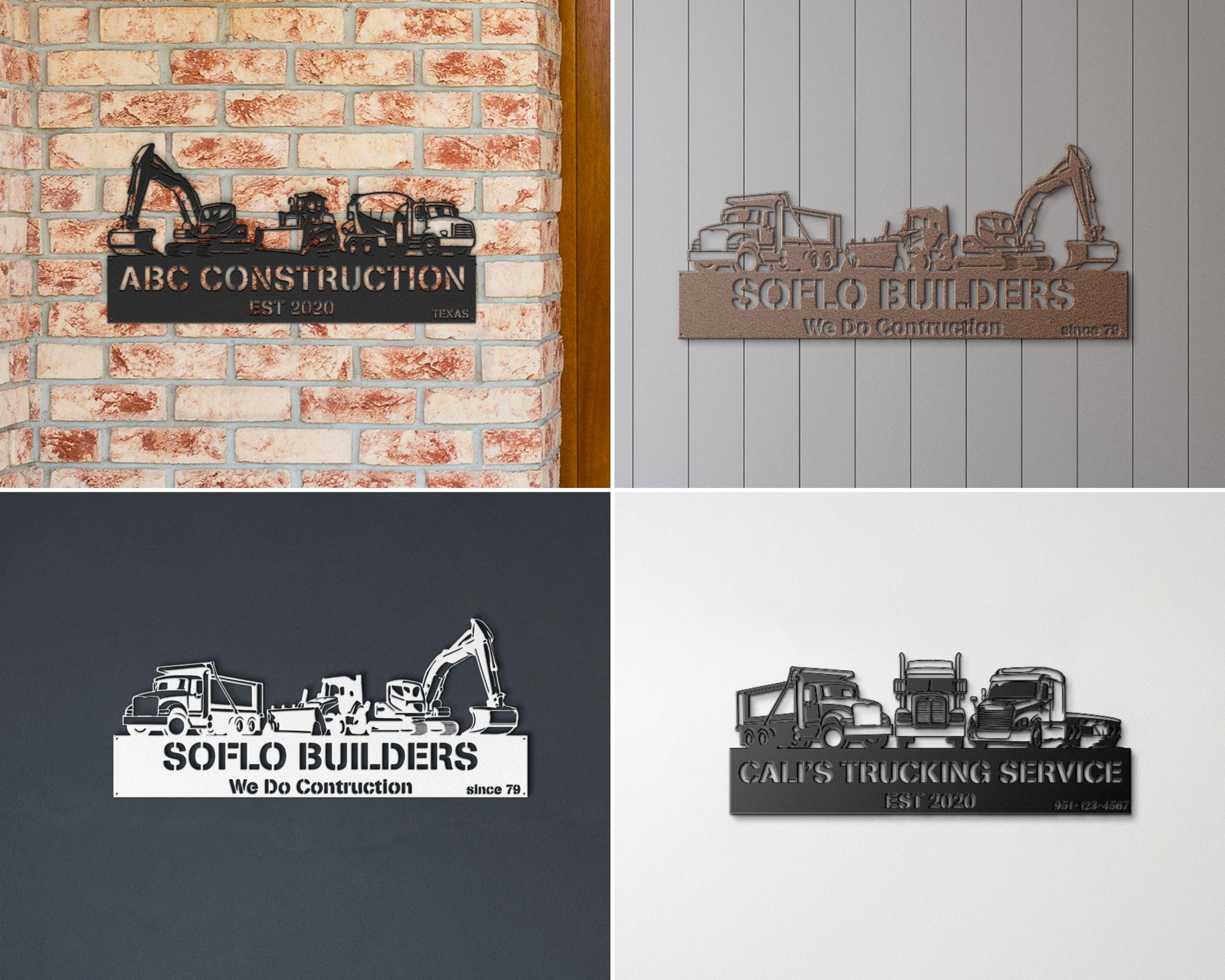 Personalized Construction Business Name Sign, Custom Contractor Metal ...