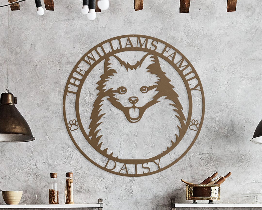 American Eskimo Metal Name Sign, Eskie Dog House Decor, Custom Dog Sign ...