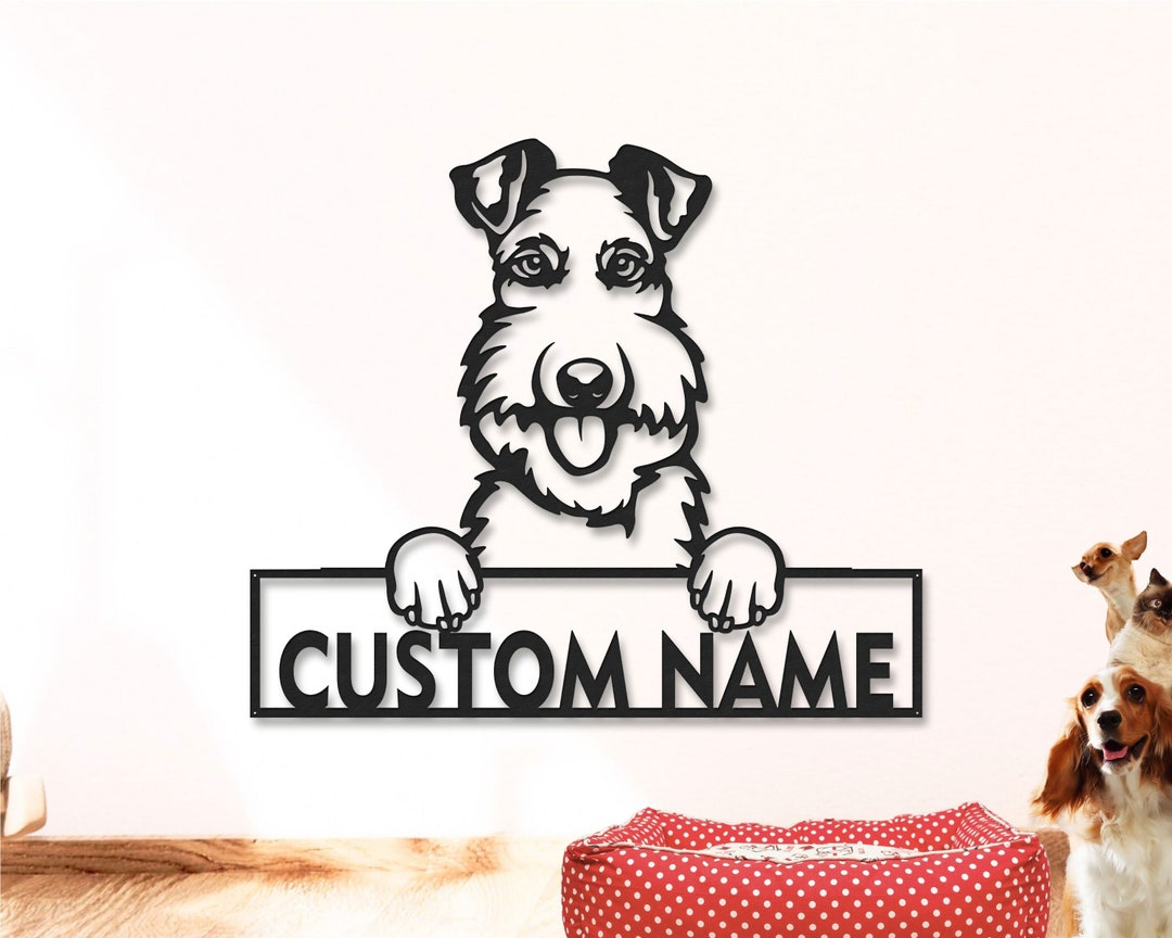 Fox Terriers Wire Metal Wall Art Custom Wire Fox Dog Name Sign ...