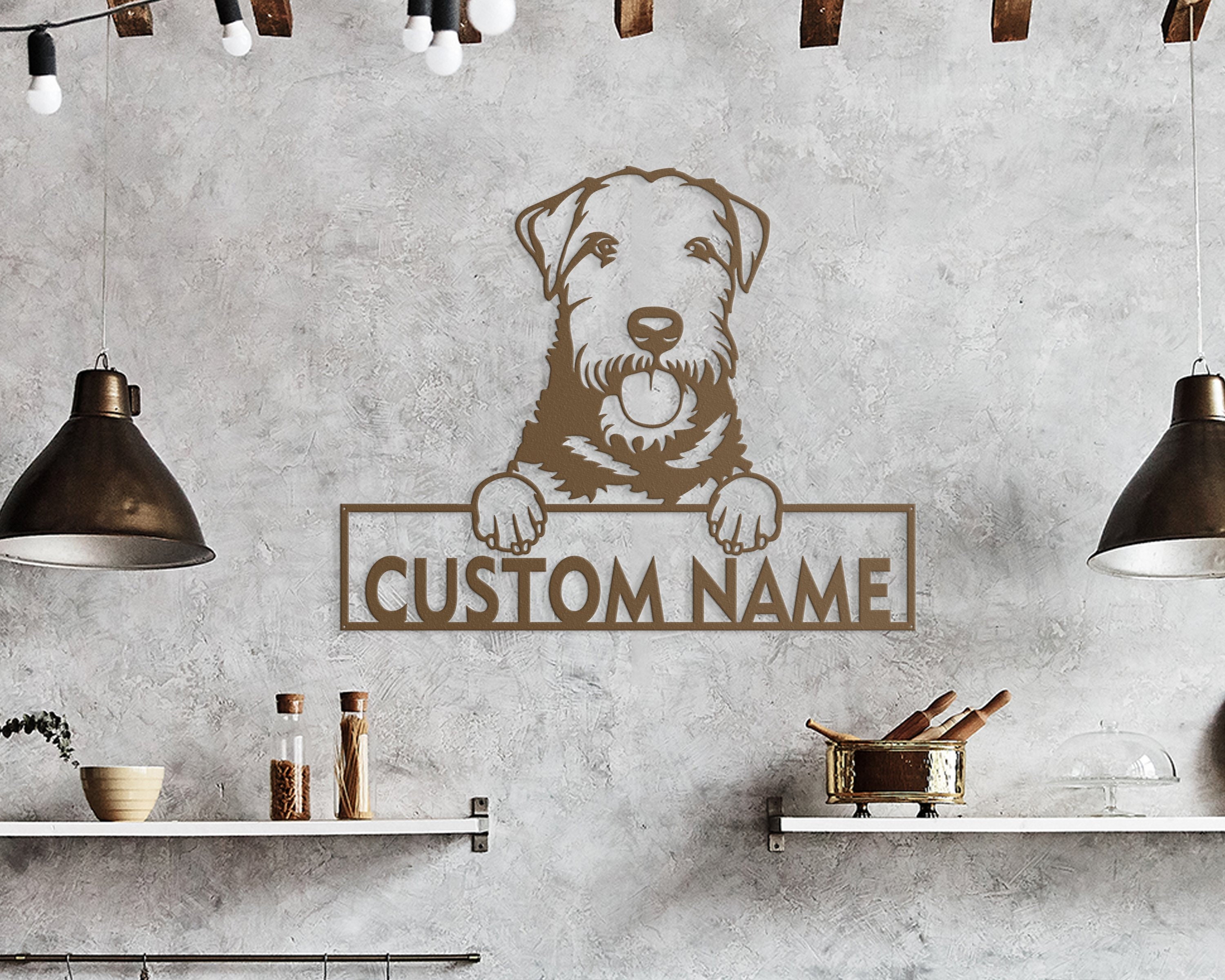 Welsh Terrier Metal Wall Art Custom Welshie Dog Name Sign Personalized ...