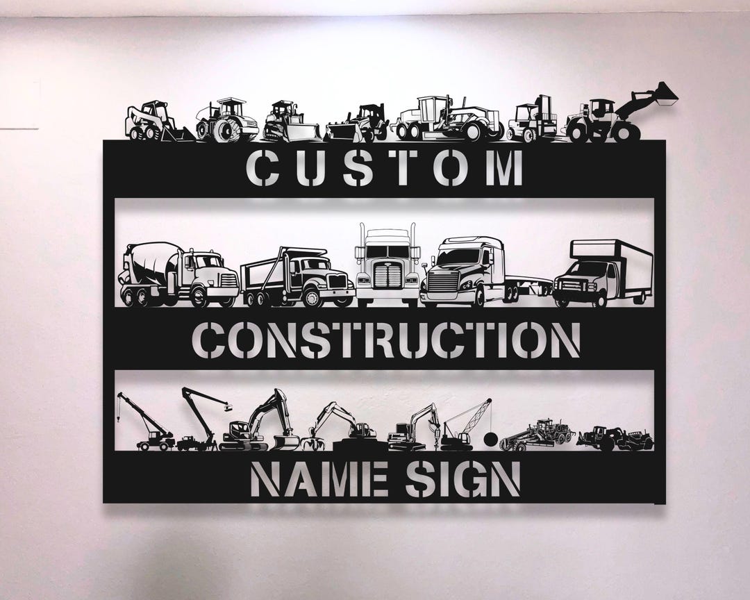 Personalized Construction Business Name Sign, Custom Contractor Metal ...