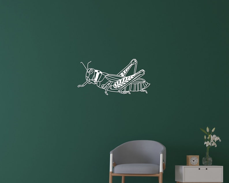 Geometric Grasshopper Metal Wall Art Animal Wall Decor Line Art ...
