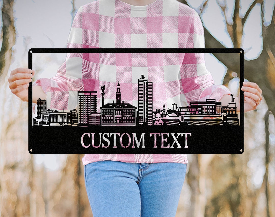 Worcester Skyline Metal Art Massachusetts Wall Sign MA Metal Wall Decor ...